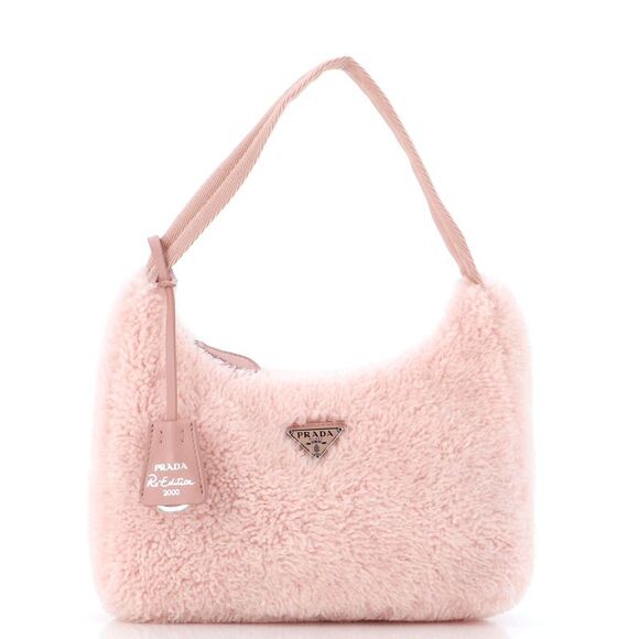 Prada | Bags | Prada Reedition 200 Hobo Shearling Mini Pink | Poshmark
